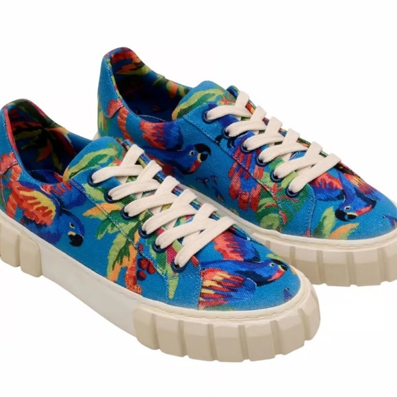 FARM Rio | Shoes | Farm Rio Bkue Macaw Flatform Sneakers Sz 75 | Poshmark